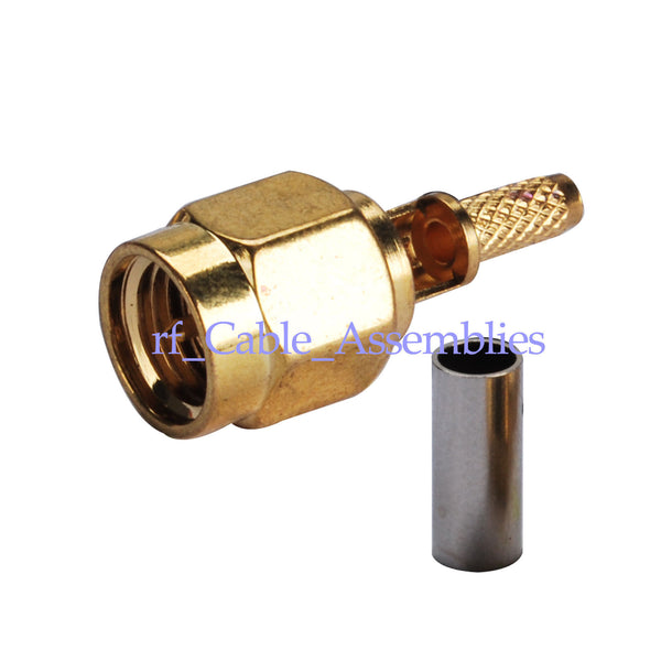 SMA Crimp male RF Connector for RG178, 1.13mm, 1.37mm RF cable – Superbat