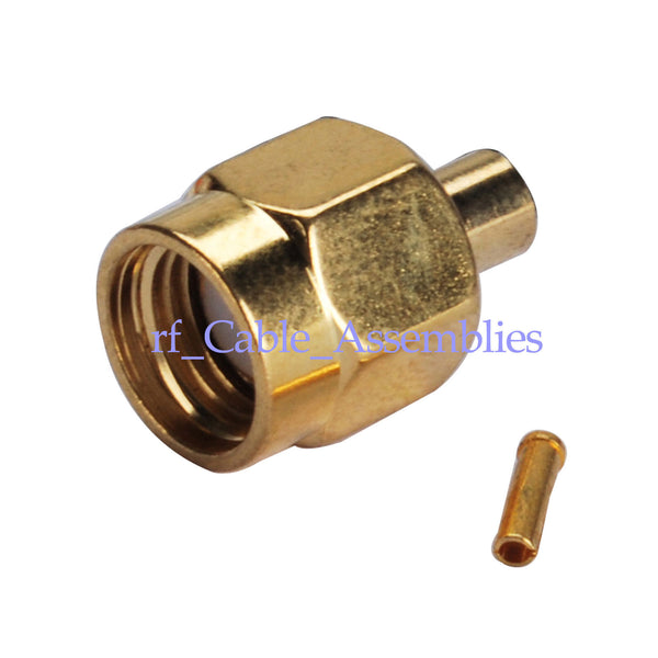 RP-SMA Solder male (female pin) connector for .086" RG405 cable – Rfbat