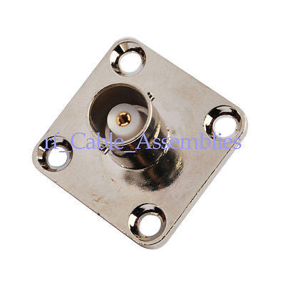 Superbat BNC female 4 Hole Panel Mount Jack with solder cup wide flang