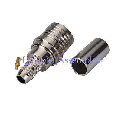 QMA male plug straight crimp for RG58 RG142 RG400 LMR195 cable RF conn ...